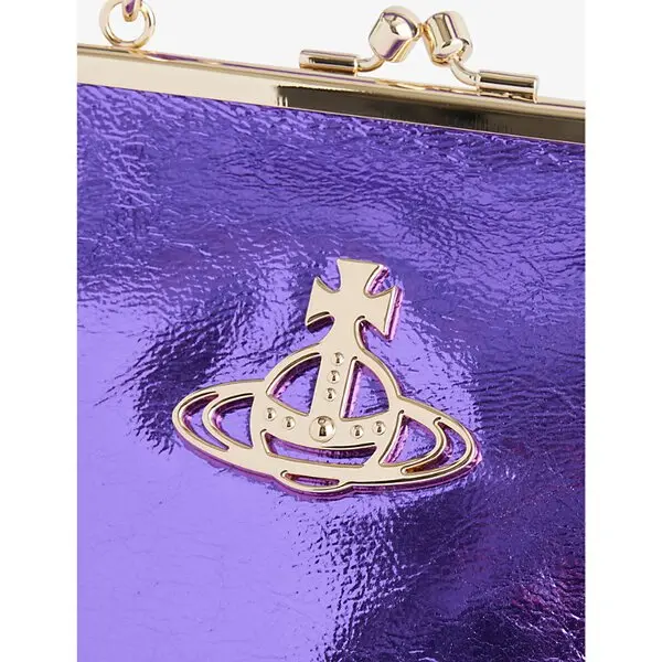 Vivienne Westwood Granny Frame Metallic-Leather Top-Handle Bag